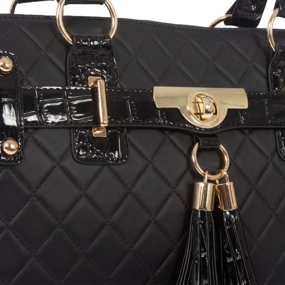 JKM and Company | Bags | Jkm And Company Luxe Quilted Rolling Laptop Bag Briefcase Tote Or ...